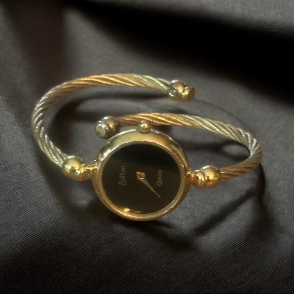 Bulova | Accessories | Vintage Bulova Sutton Gold Tone Cable Band Watch ...